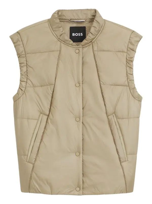 BOSS Water-repellent Gilet With Wadding - Light Beige