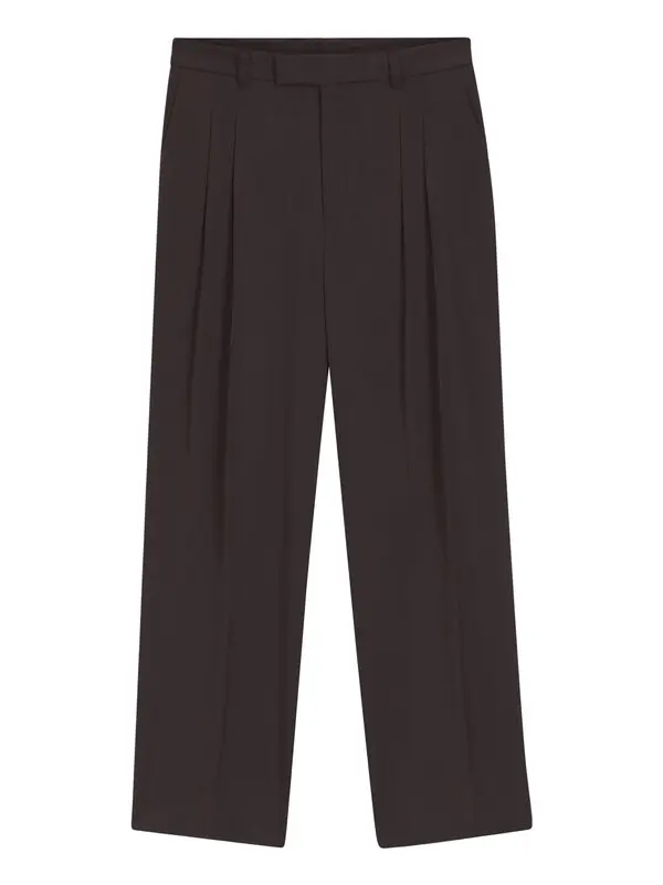 BOSS Oversized-fit Twill Trousers - Dark Brown