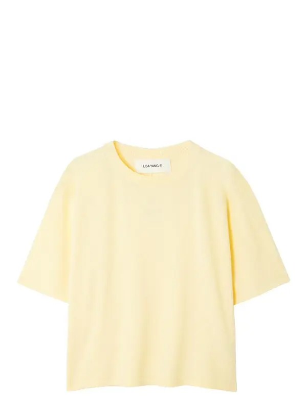 LISA YANG Rubie Cotton And Cashmere-blend T-shirt - Yellow