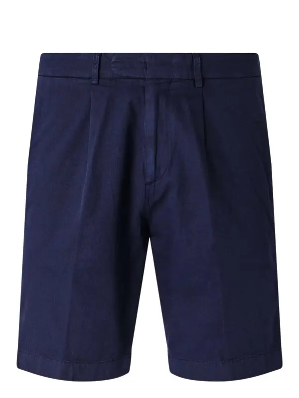Boglioli Straight-leg Cotton-blend Shorts - Navy