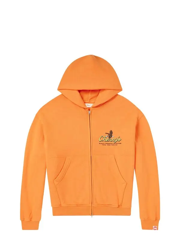 CHERRY LOS ANGELES Logo-print Zip-up Hoodie - Orange