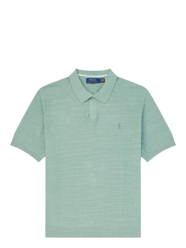 Polo Ralph Lauren Logo-embroidered Cotton And Linen-blend Polo Shirt - Green