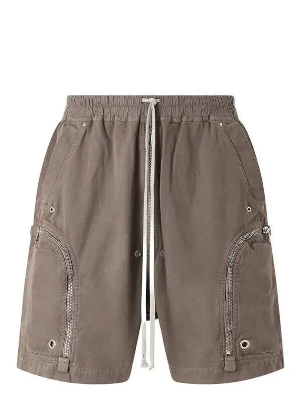 Rick Owens Bauhaus Straight-leg Cotton-canvas Shorts - Brown