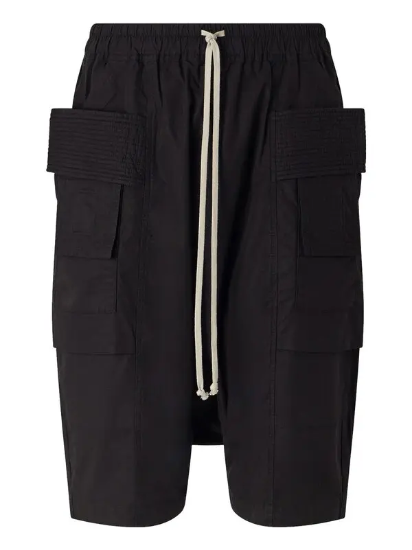 Rick Owens Creatch Pods Straight-leg Cotton Cargo Shorts - Black