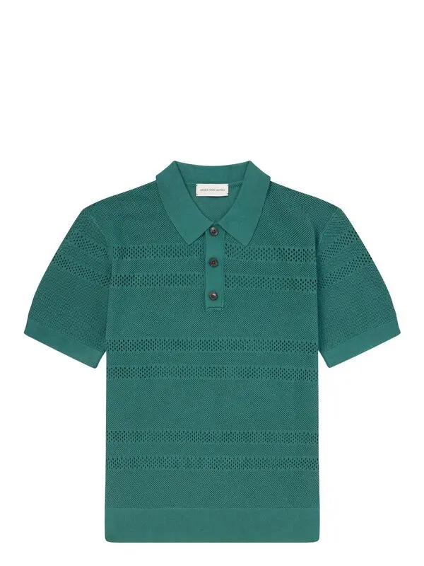 Dries Van Noten Open-knit Polo Shirt - Green