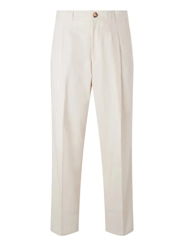 Brunello Cucinelli Straight-leg Pleated Cotton-twill Suit Trousers - Neutrals