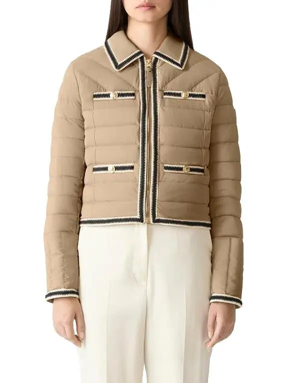 Mackage Petunia Water Repellent Puffer Jacket With Trim Detail - Light Camel