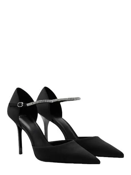 Mango Rhinestone-embellished Heeled Pumps - Black