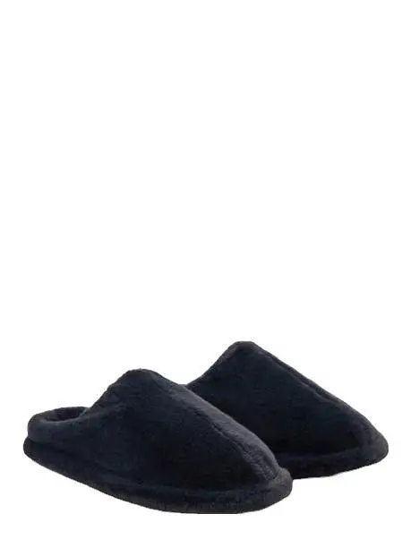 Mango Faux Fur Slipper - Night Blue