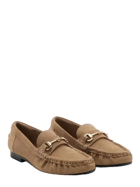 Mango Suede Bit Loafer - Medium Brown
