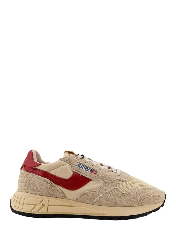 AUTRY Suede And Mesh Sneakers With Logo - Beige