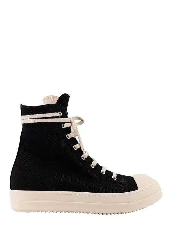 Rick Owens Denim High-top Sneakers - Black