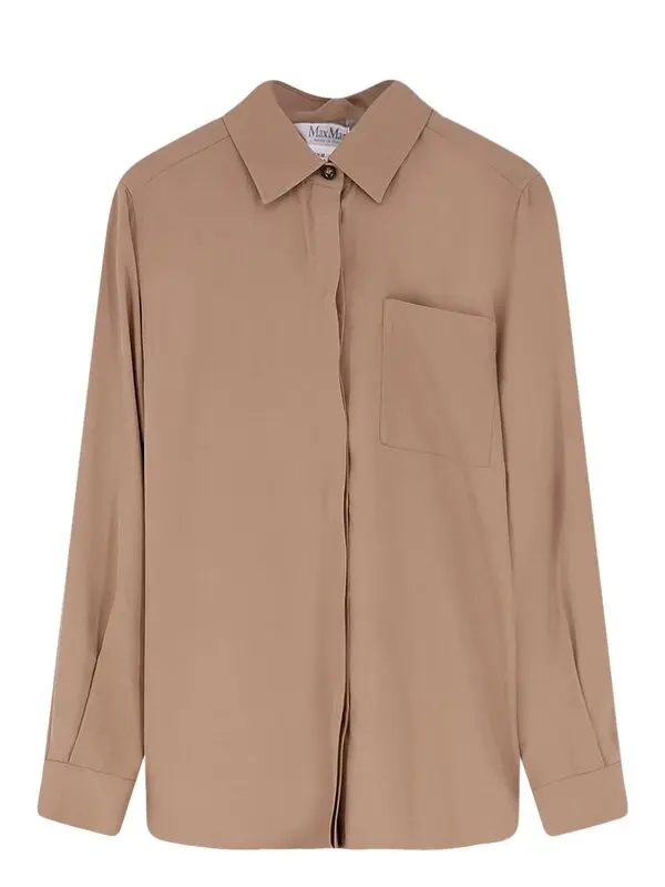 Max Mara Mxmsiamese Silk Shirt - Brown
