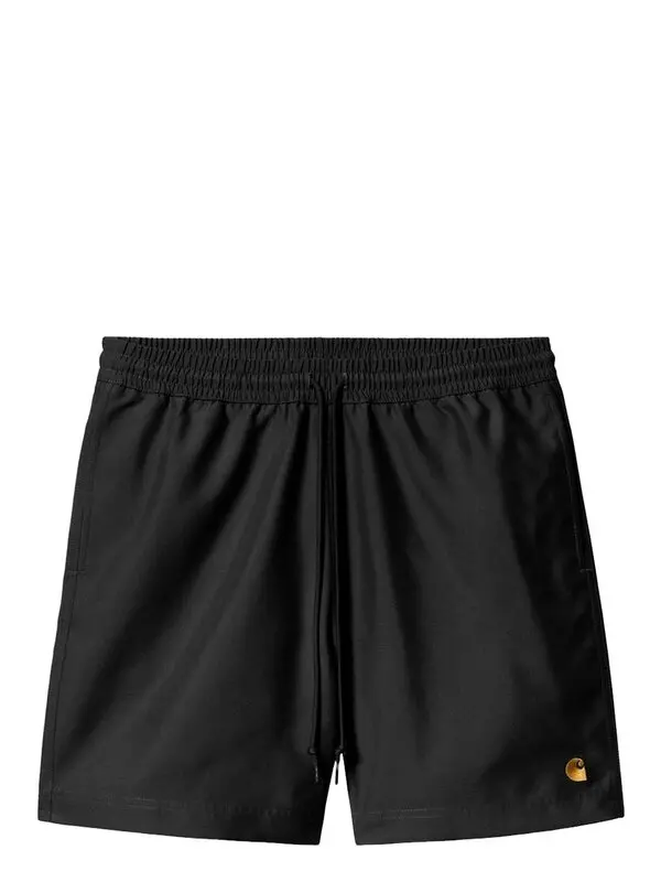 Carhartt Work In Progress Nylon Swim Trunks With Embroidered Logo - Black