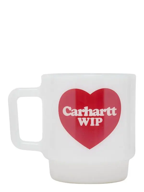 Carhartt Work In Progress Heart Glass Mug - White