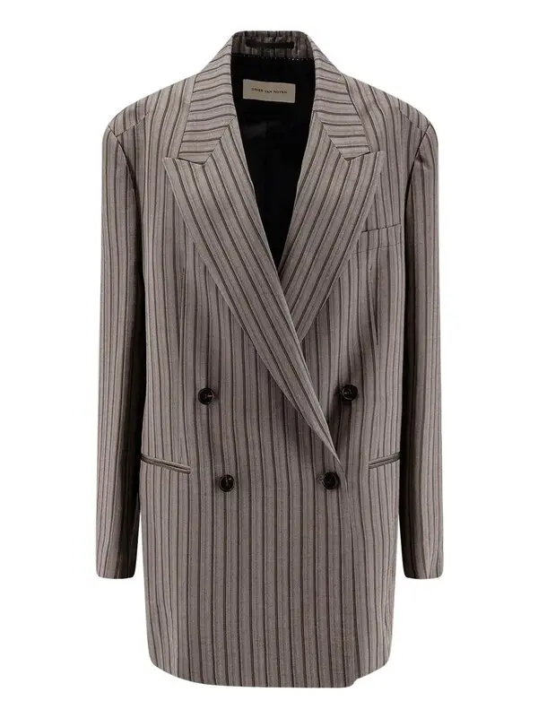 Dries Van Noten Bliss Oversize Viscose Blazer - Grey
