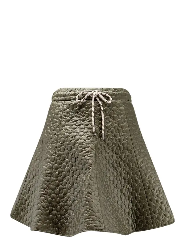 Moncler Quilted Nylon Flared Skirt - Green