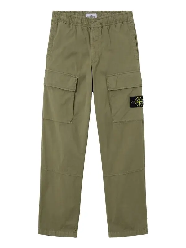 Stone Island Stretch Organic Cotton Trousers - Green