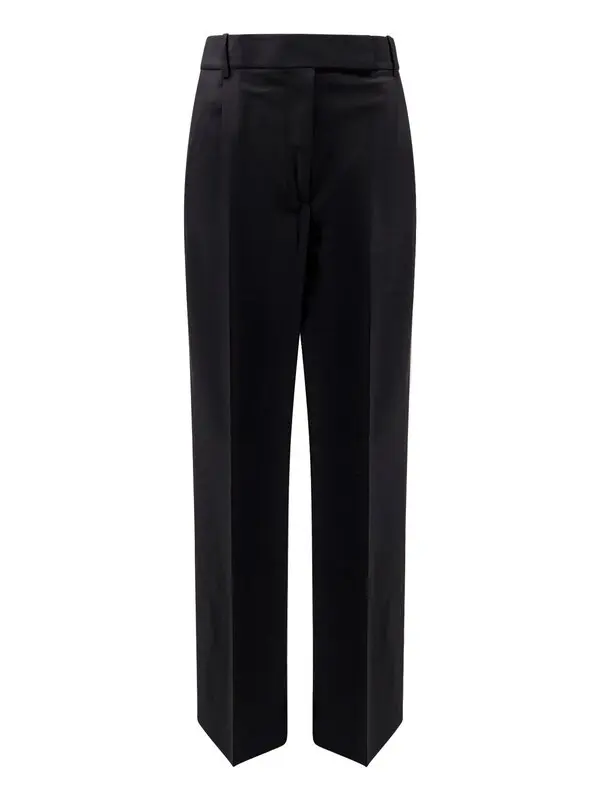 RÓHE Mid-waist Wool Blend Trousers - Black