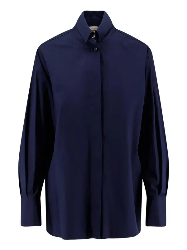 SEMICOUTURE Oversized Cotton Shirt - Blue