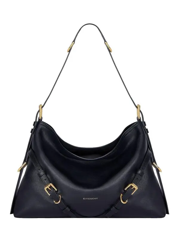 Givenchy Voyou Medium Leather Shoulder Bag - Black