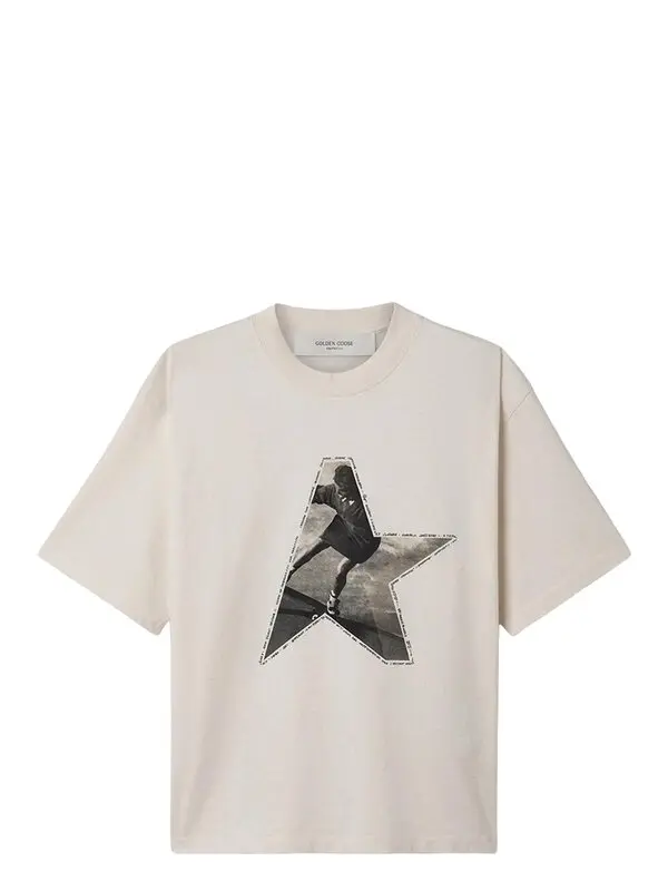 GOLDEN GOOSE Cotton T-shirt With Print - White