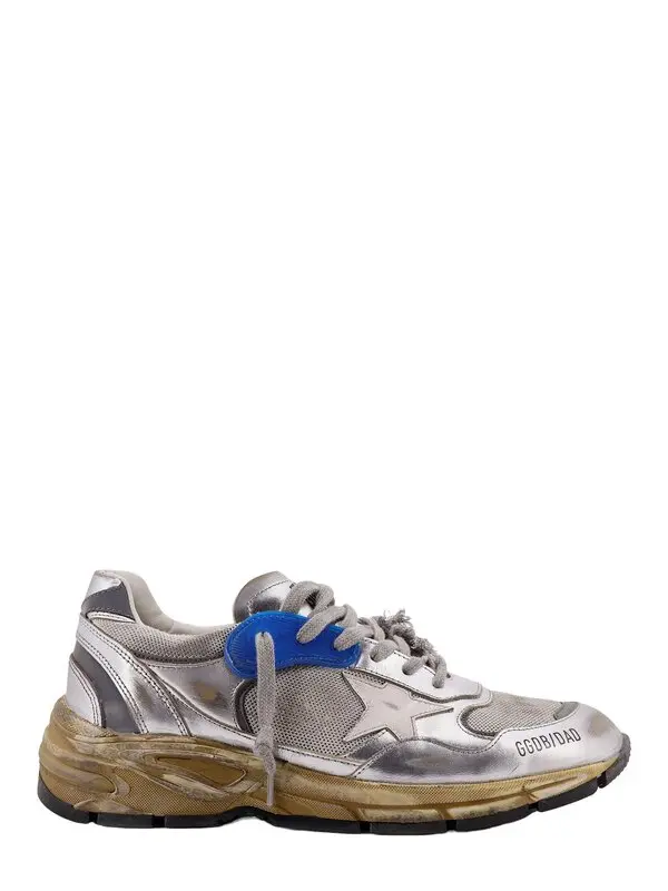 GOLDEN GOOSE Mesh And Leather Sneakers With Side Logo - Grey
