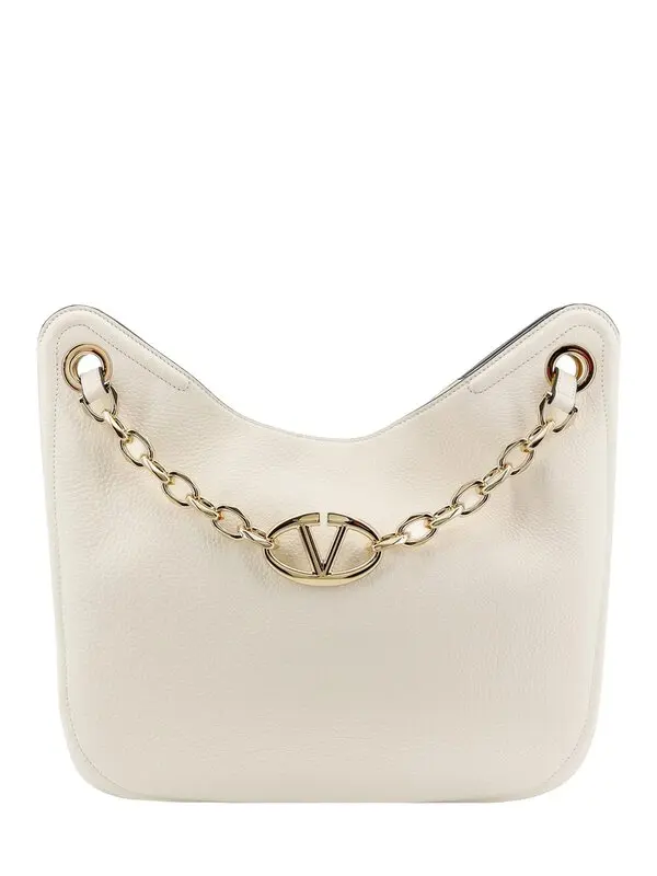 Valentino Garavani Leather Shoulder Bag With Vlogo Signature - White
