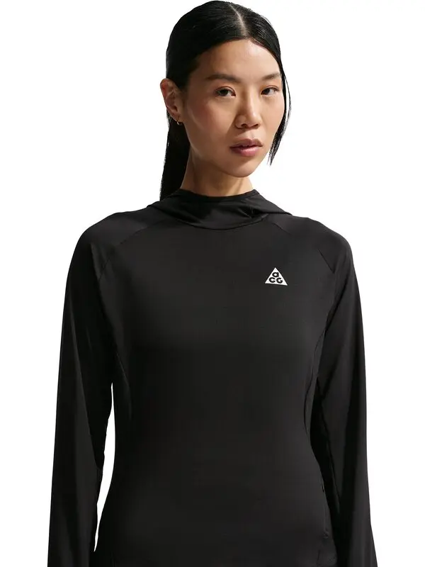 Nike Uv-resistant Hooded Trail Running Mid-layer Top - Black