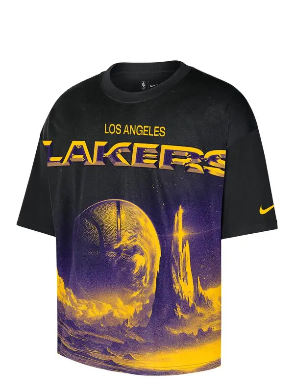 Nike Los Angeles Lakers Courtside Nba Boxy T-shirt - Black