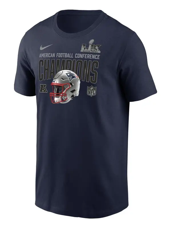 Nike New England Patriots 2026 Afc Champions Glory Shield Nfl T-shirt - Blue