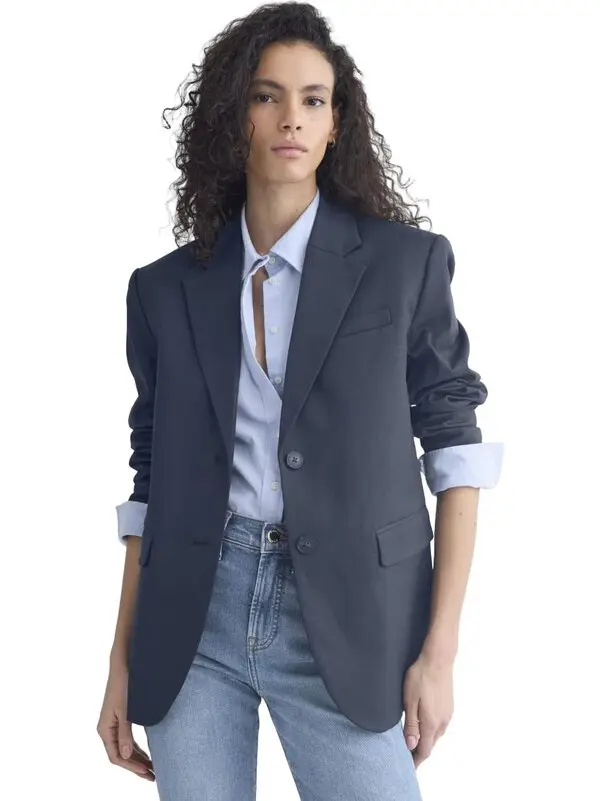 Everlane Tailored Drape Blazer - Navy