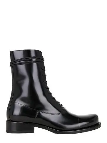 THE ROW Kai Lace Up Boots - Black