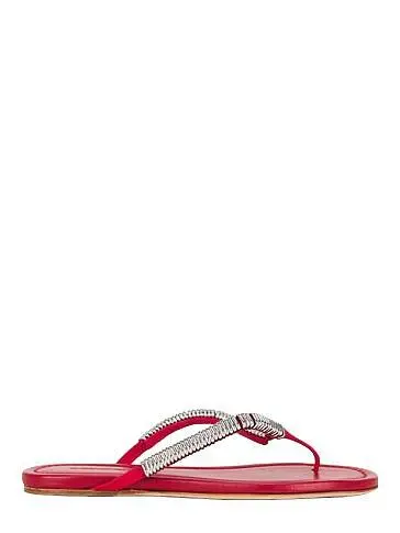 Christopher Esber Frida Pierced Suede Flip Flop - Cherry