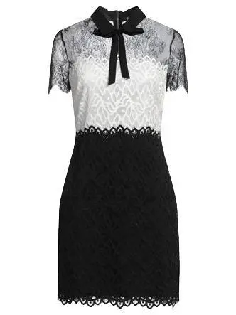 Sandro Mini Dress With Lace - Black