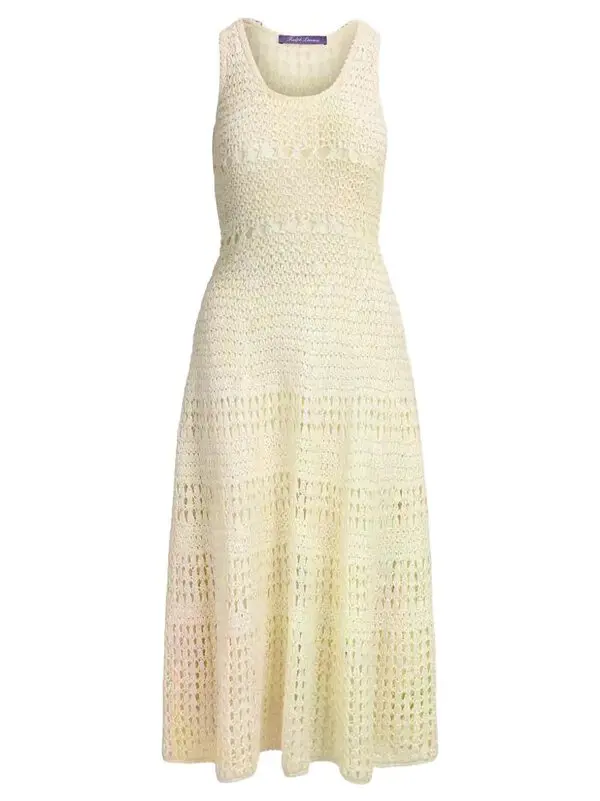 Ralph Lauren Crochet Knit A-line Dress - Neutrals