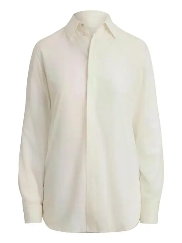 Ralph Lauren Adrien Embellished Silk Shirt - Neutrals