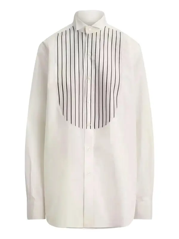 Ralph Lauren Striped Bib Button-down Shirt - White