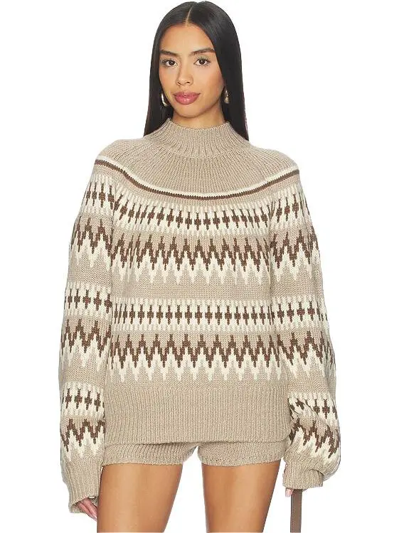 SEROYA Tirza Sweater - Driftwood Fairisle