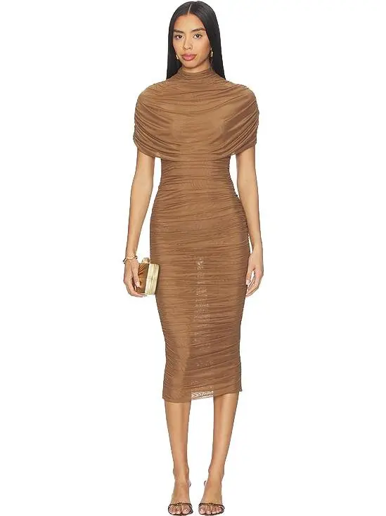 SEROYA Riondra Mesh Dress - Butterscotch