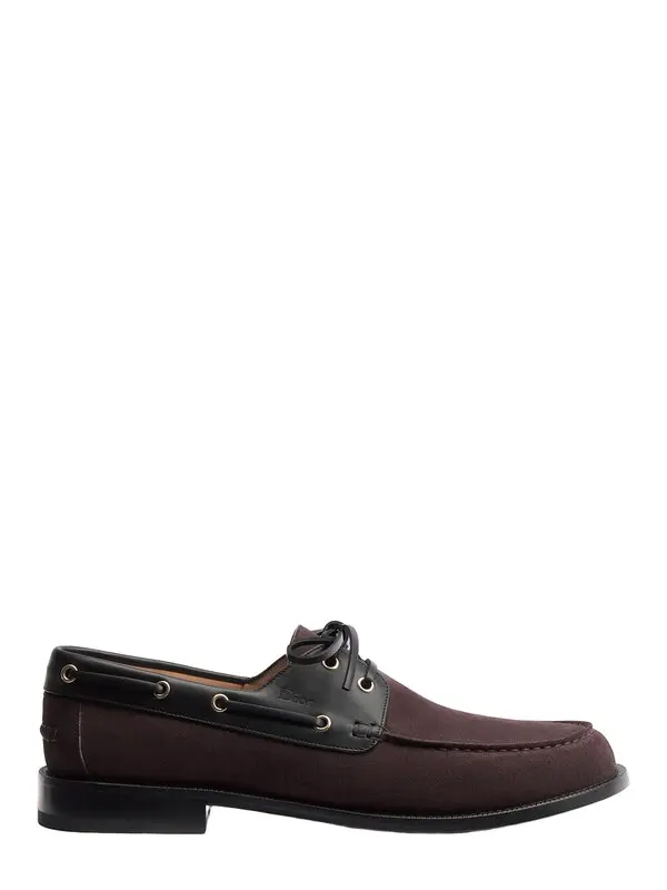 Dior Archie Boat Shoe - Deep Brown Suede And Black Smooth Calfskin