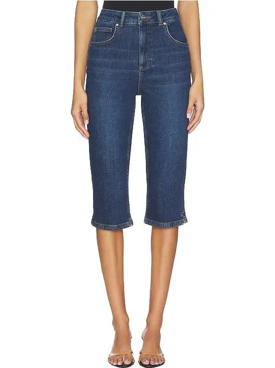 ALIGNE Gracey Denim Pedal Pusher - Blue