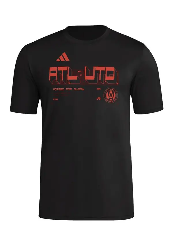 Adidas Atlanta United Fc Short Sleeve Pregame T-shirt - Black / Multi