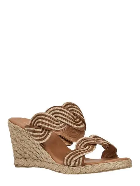 Andre Assous Nolita Twist Wedge Slides - Natural/cognac