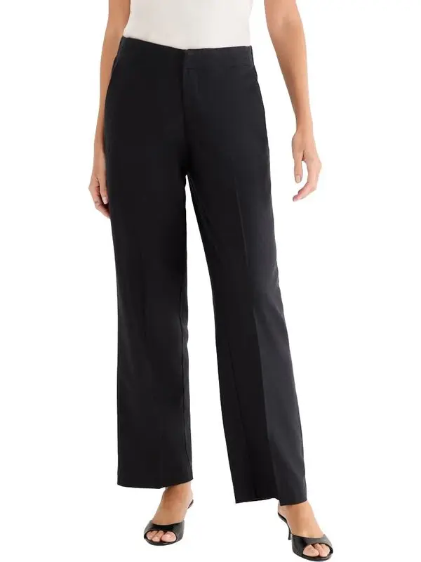 NIC+ZOE Lenox Linen Blend Pants - Black Onyx