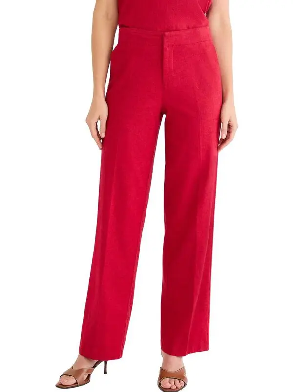 NIC+ZOE Lenox Linen Blend Pants - Red Mix