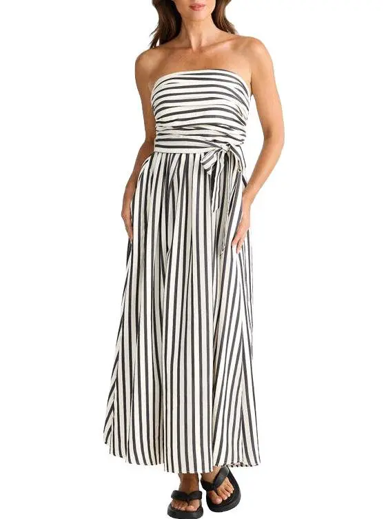 BRAVE+TRUE Avalon Stripe Strapless Maxi Dress - Black Stripe