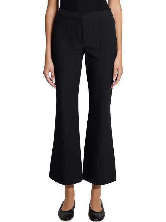 Theory Pintuck Kick Flare Trousers - Black