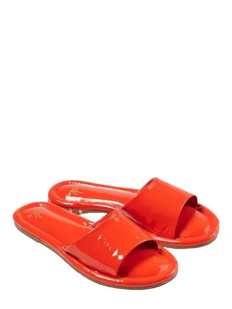 Beek Songlark Leather Slide Sandal - Tomato