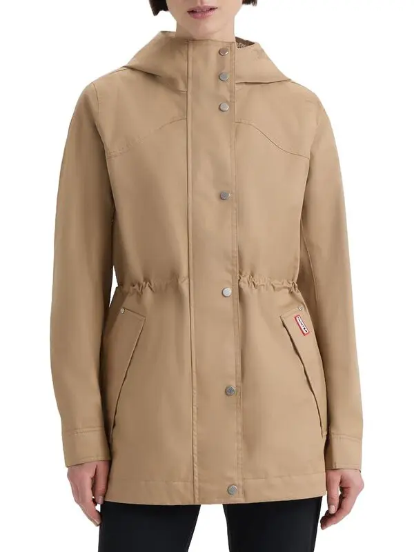 Hunter Adela Hooded Waterproof Jacket - British Tan